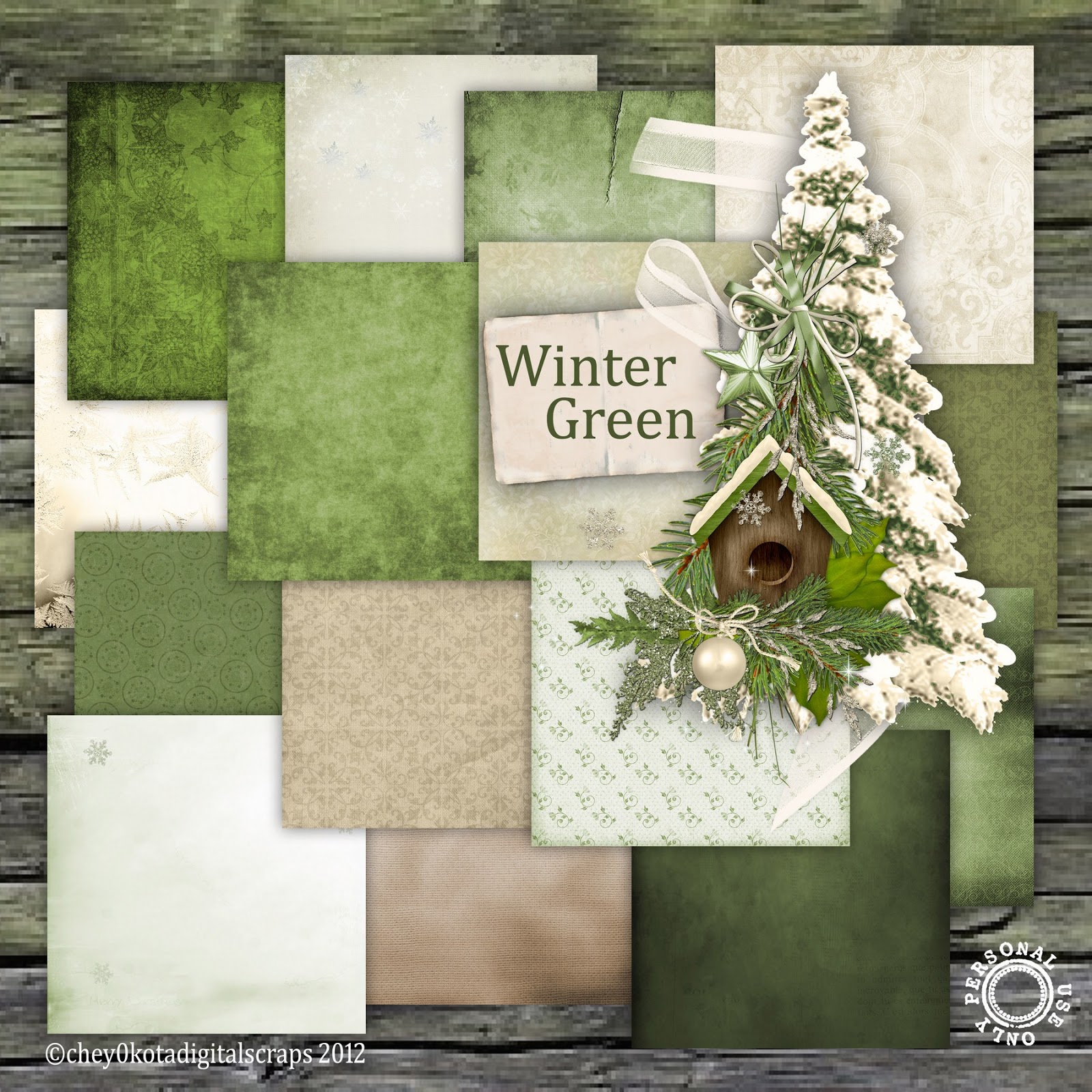 cheyOkota digital scraps: New Wintergreen Christmas Digital Scrapbook ...